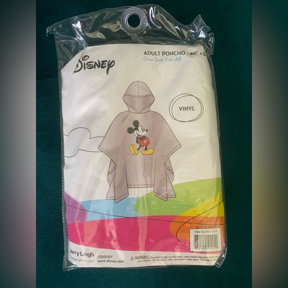 Disney | Accessories | Disneyland Adult Rain Poncho Mickey Mouse | Poshmark
